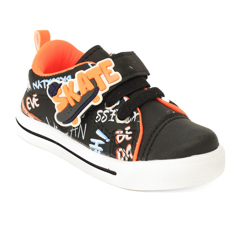 Tenis Linda Ju Skate 102226-071 Preto Laranja 20-27